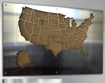 Metal Usa Map Wall Art - Etsy