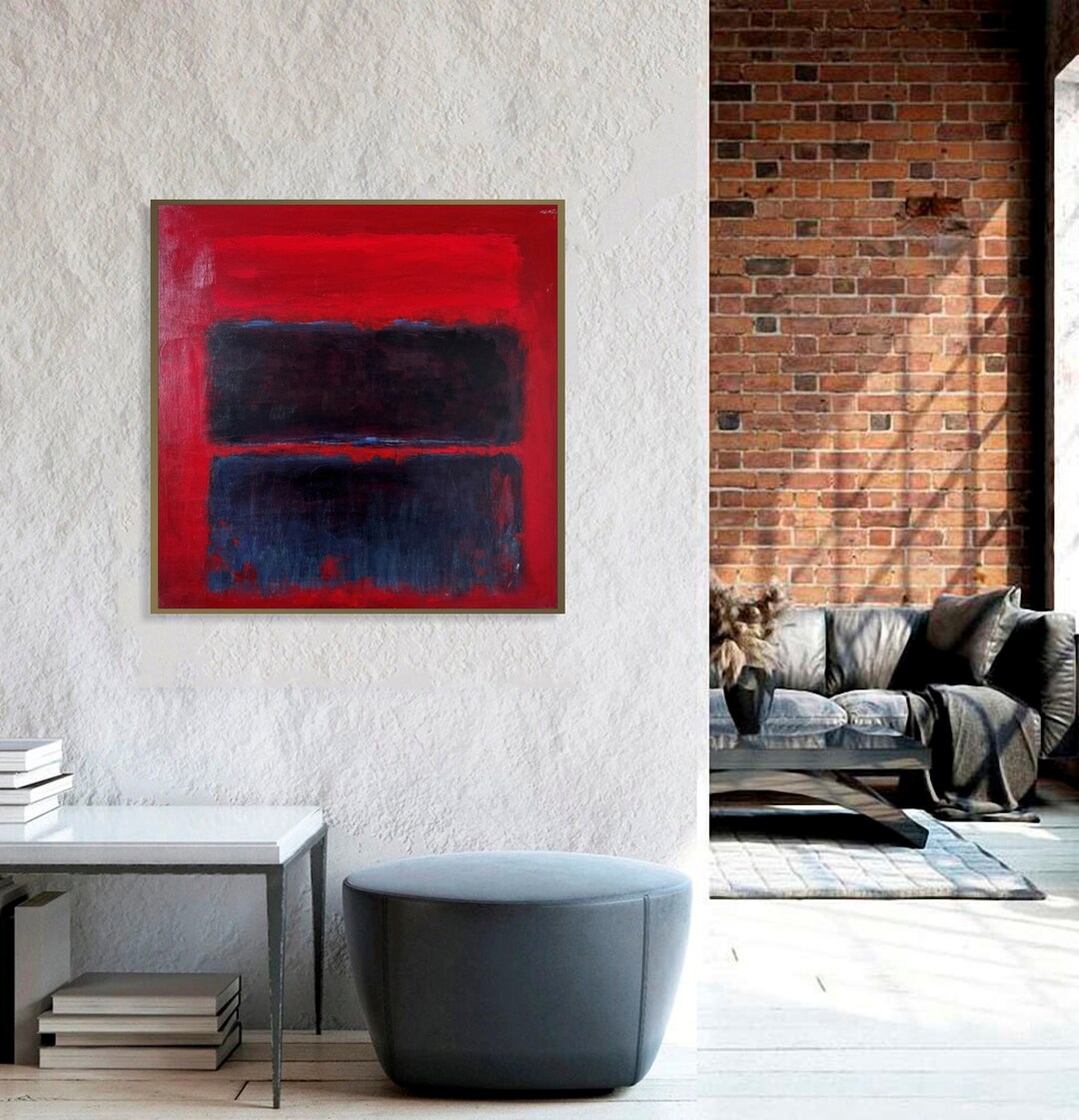 Mark Rothko Style Paintings on Canvas, Urban Style Art in Red and Black ...