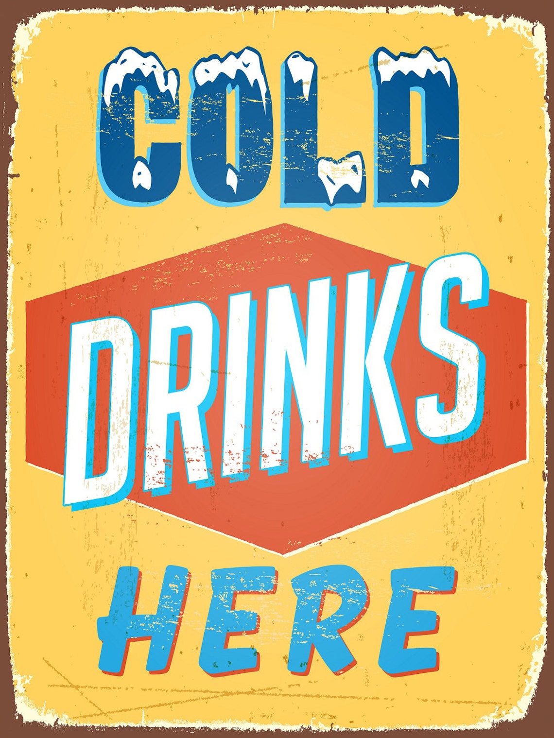 Cold Drinks Here SignsCold Drinks Here Signs-Vintage styleCold | Etsy