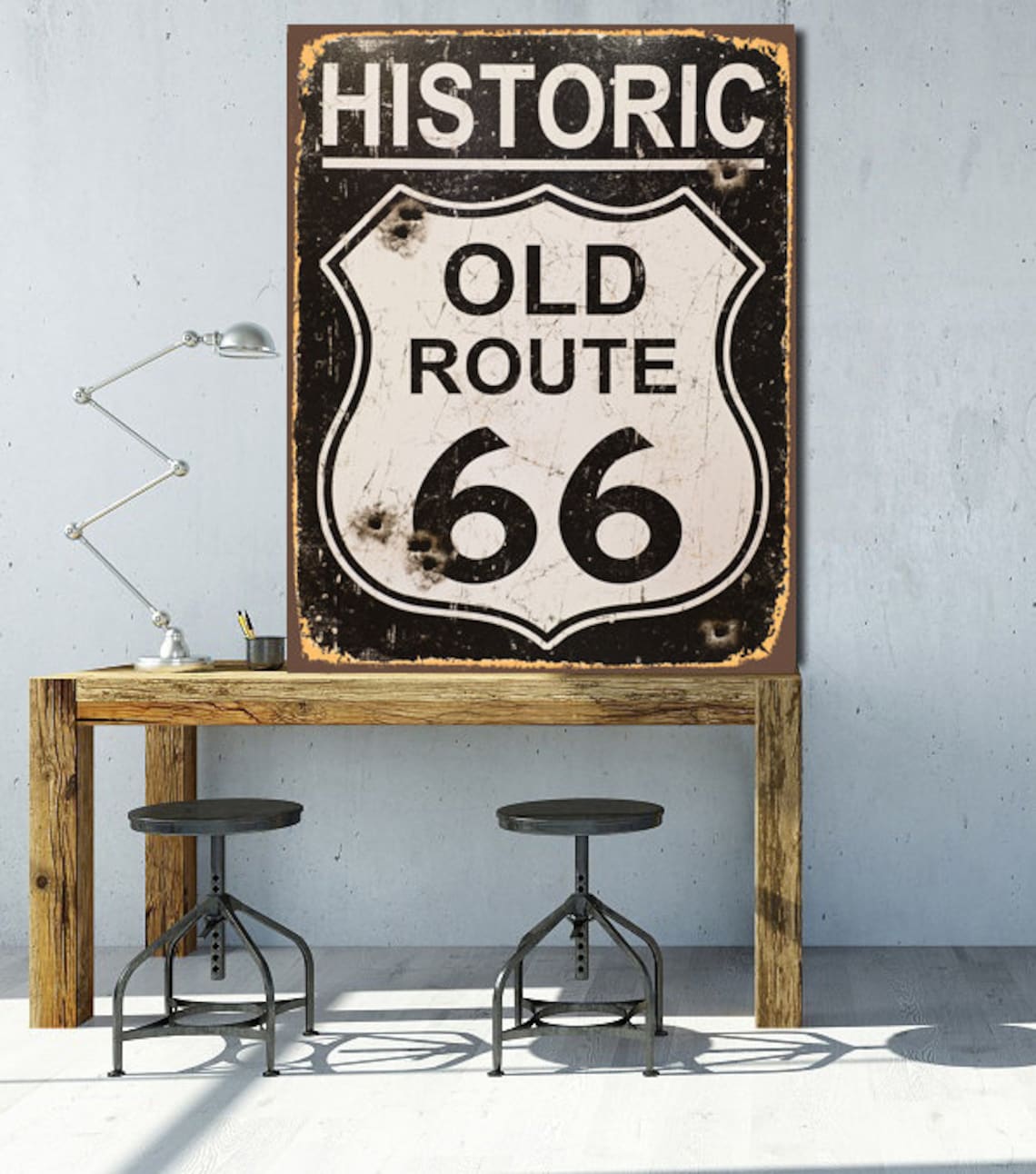 Route 66 Metal Sign Wall Art Route 66 Metal Shield Highway - Etsy