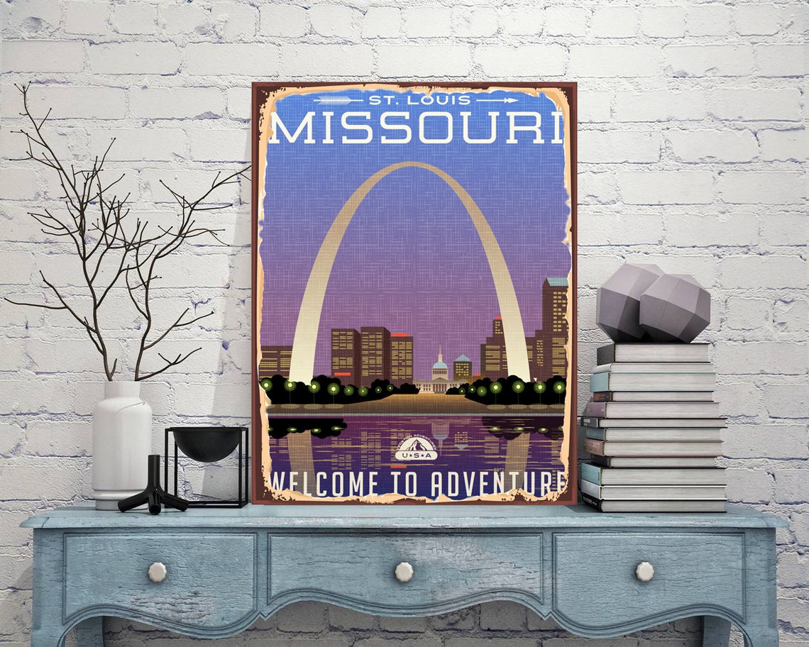 St. Louis Missouri Welcome Sign Missouri Metal Sign Welcome To | Etsy