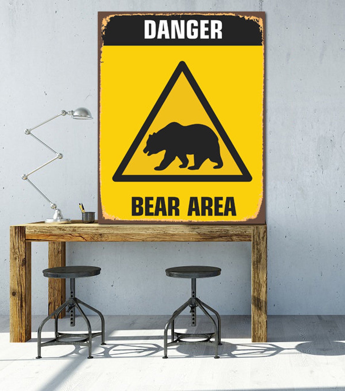 Bear Zone Sign Danger Zone Sign Warning Signs Bear Area Metal | Etsy