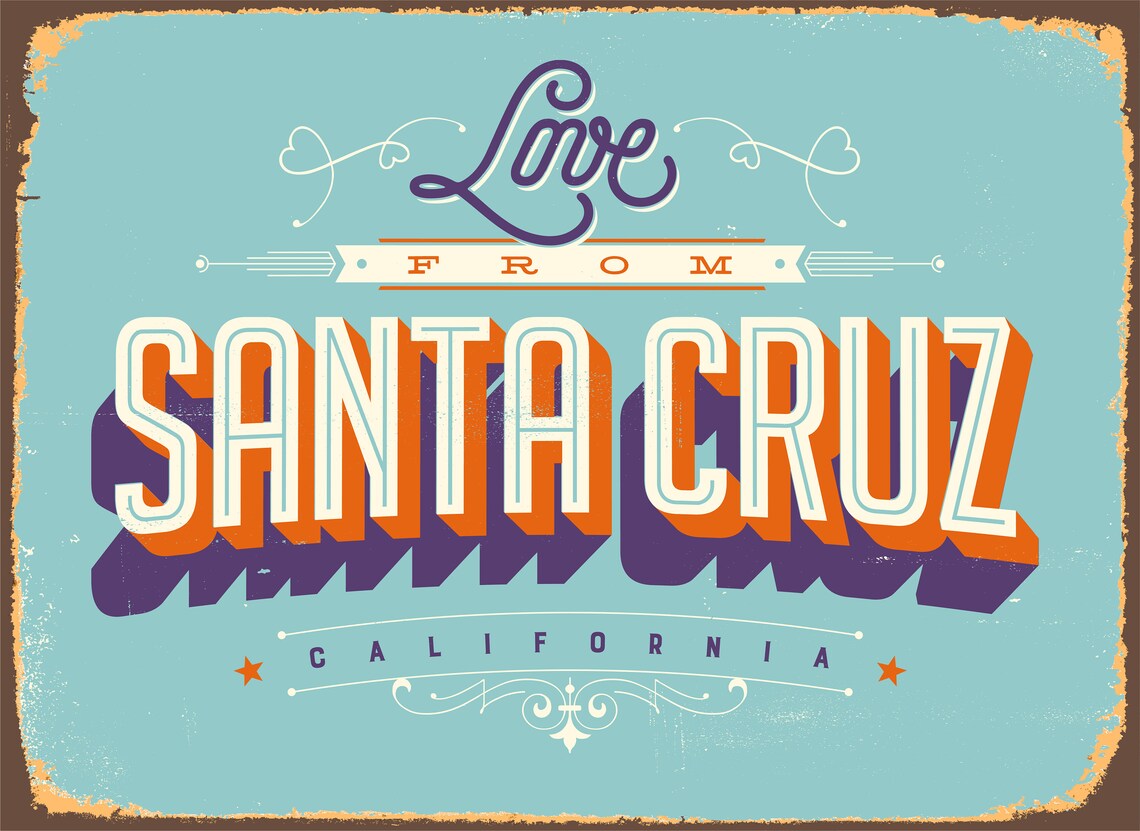 Santa Cruz Sign California State Sign USA Metal Sign USA Sign - Etsy
