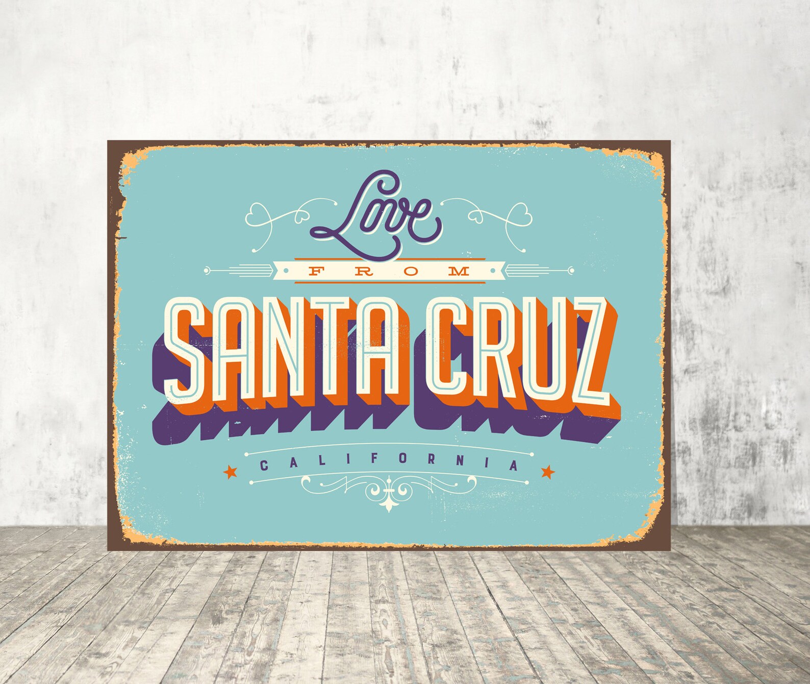 Santa Cruz Sign California State Sign USA Metal Sign USA Sign - Etsy