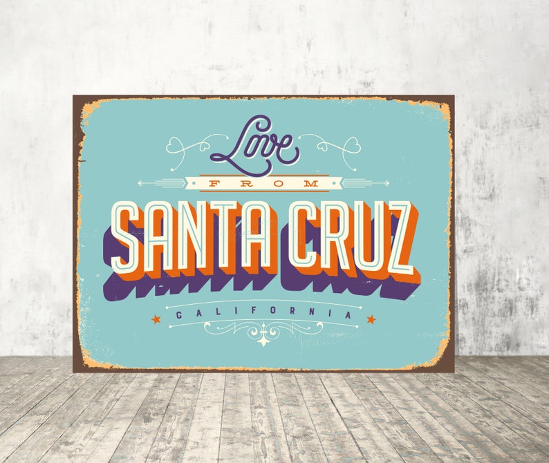 Santa Cruz Sign California State Sign USA Metal Sign USA Sign - Etsy