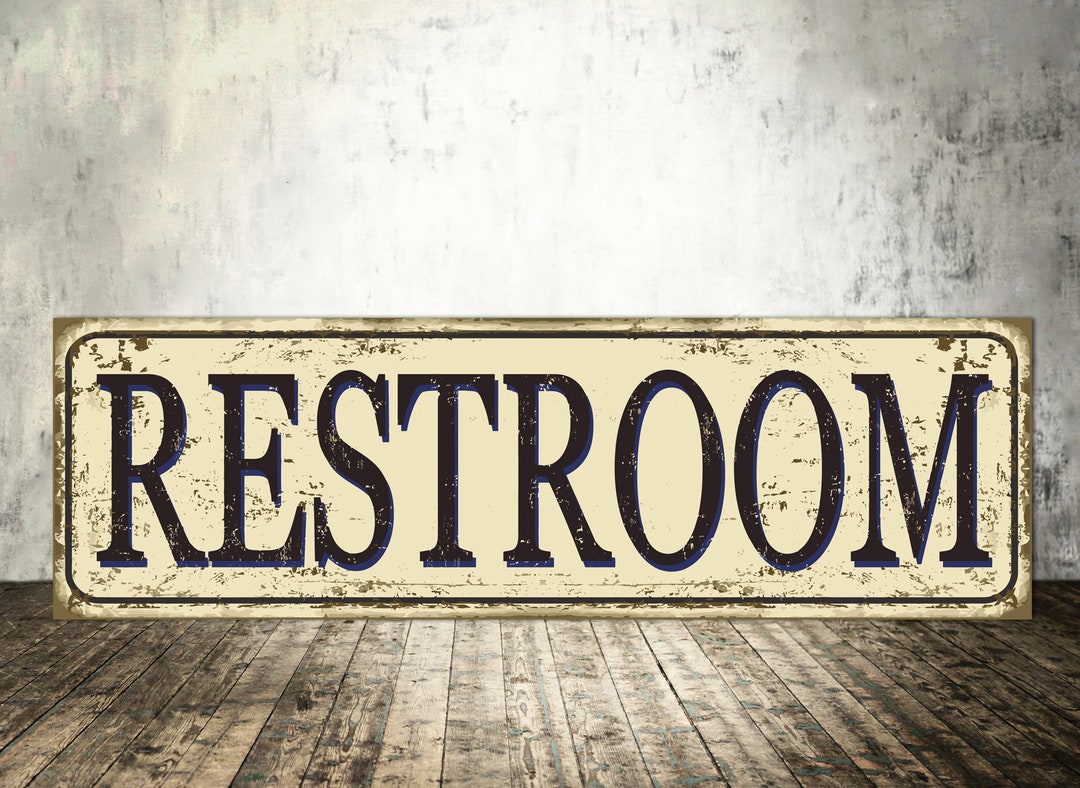 Restroom Sign Restroom Door Plate Toilets Sign Ladies Restroom - Etsy