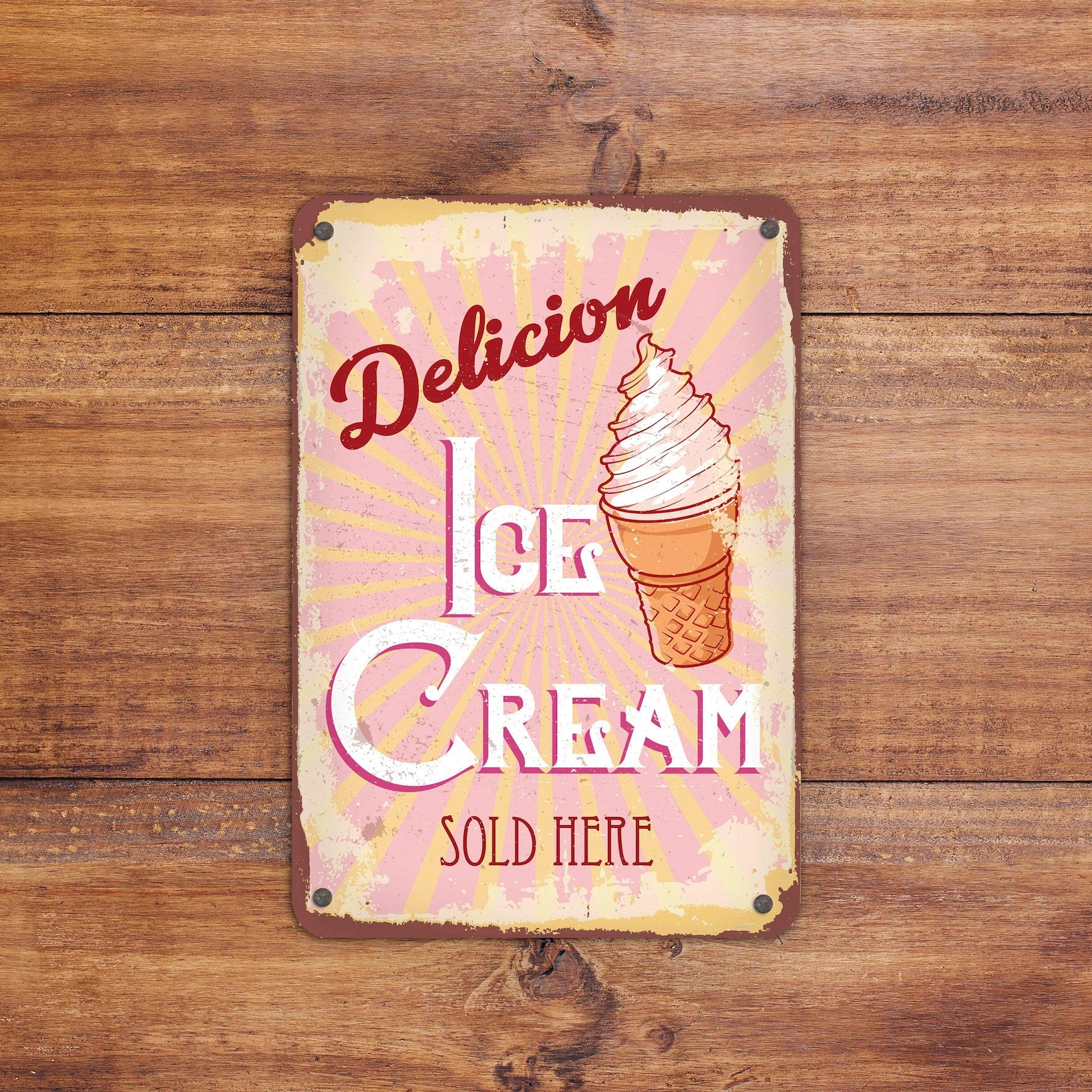 ICE CREAM SIGN Vintage Style Ice Cream Sign Ice Cream Parlour - Etsy UK