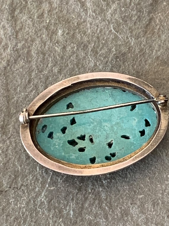 Carved Turquoise Brooch Pin, Antique Chinese Carved T… - Gem