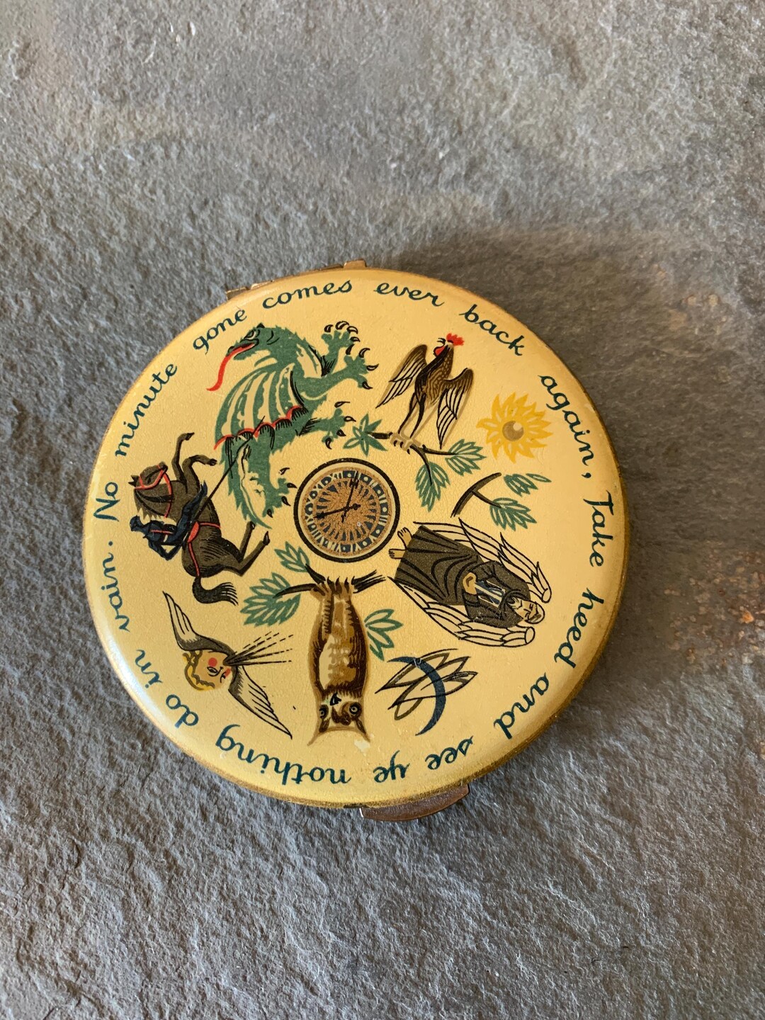 Vintage Pressed Powder Compact Container - Etsy