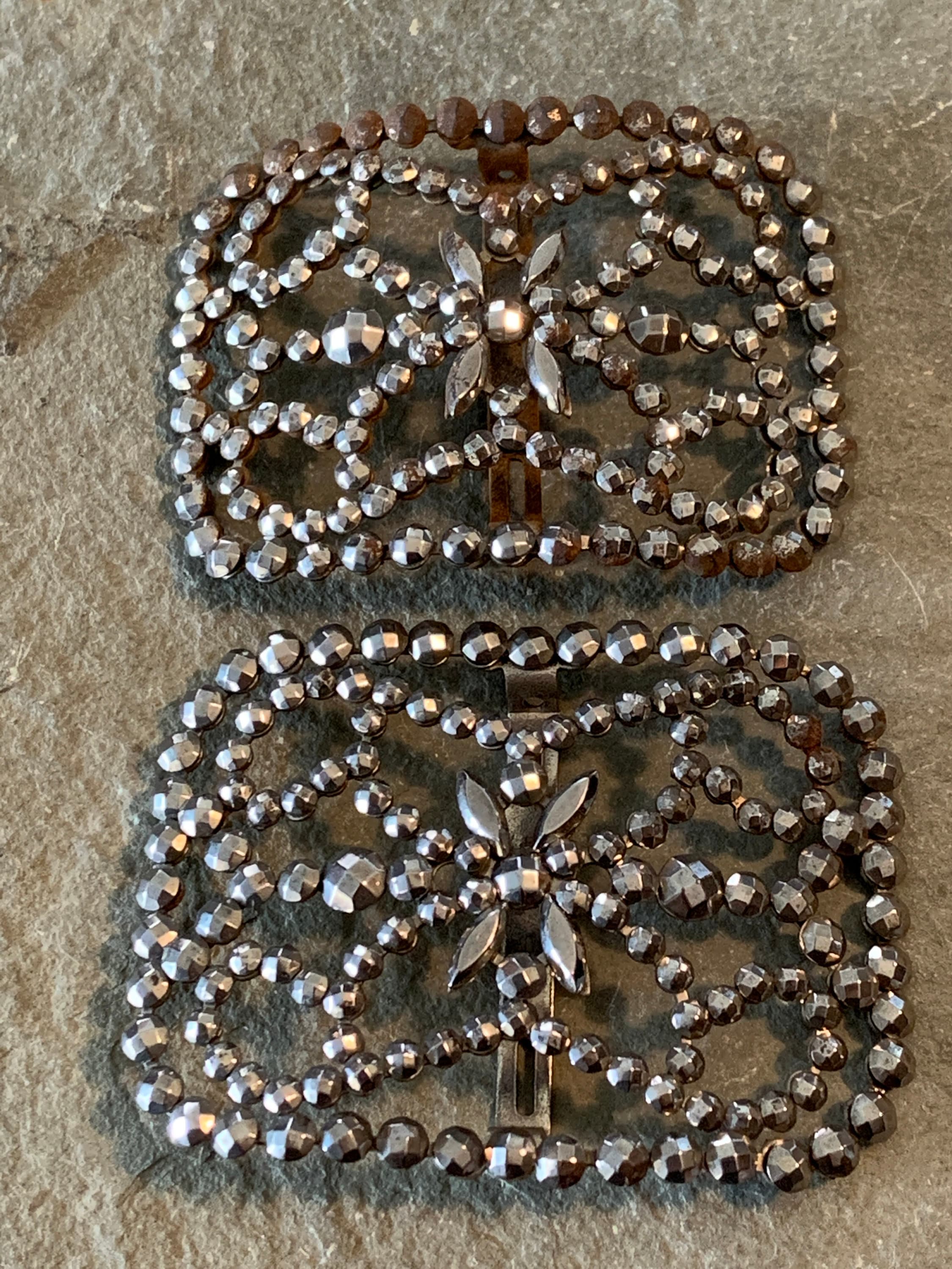 Set of Antique Victorian Shoe Buckles With Faceted Steel - Etsy Ireland