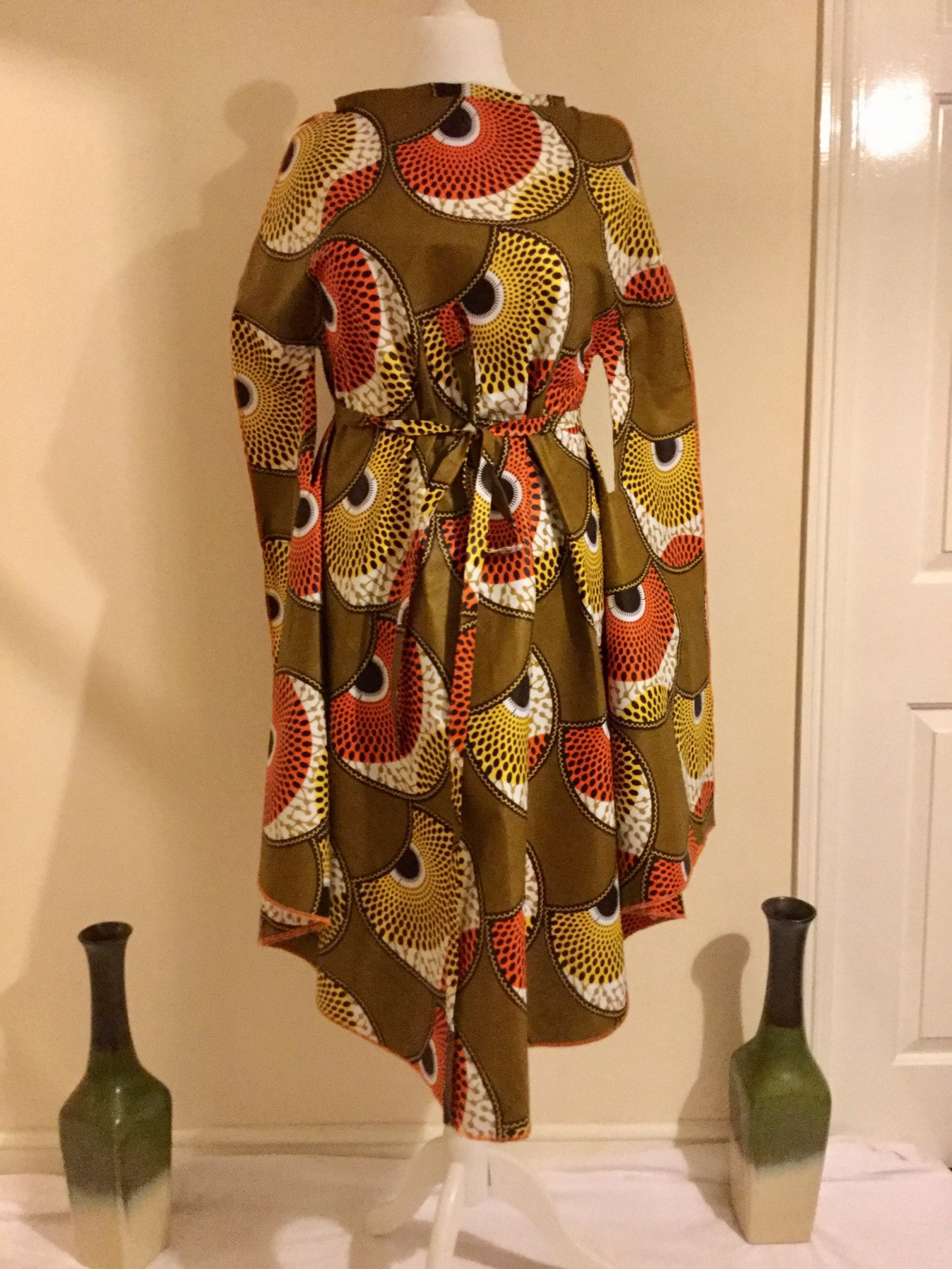 Free Flow Style African Prints Multi-colour Dresses One Size Fit All ...