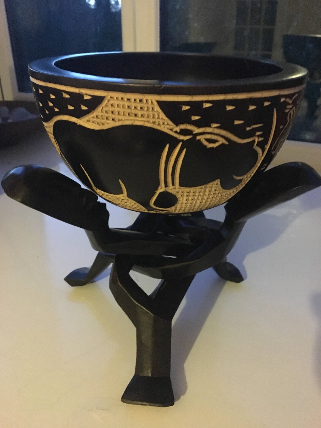 Handcrafted African Bowl With Stand - Etsy