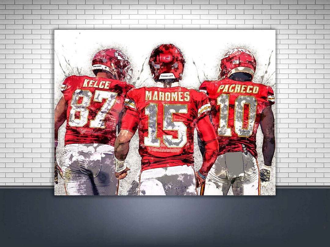 Patrick Mahomes, Travis Kelce, Isiah Pacheco Poster, Kansas City Chiefs ...
