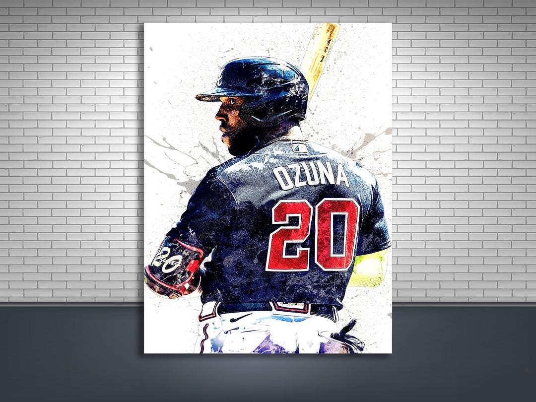 Marcell Ozuna Poster, Atlanta Braves, Gallery Canvas Wrap, Man Cave ...