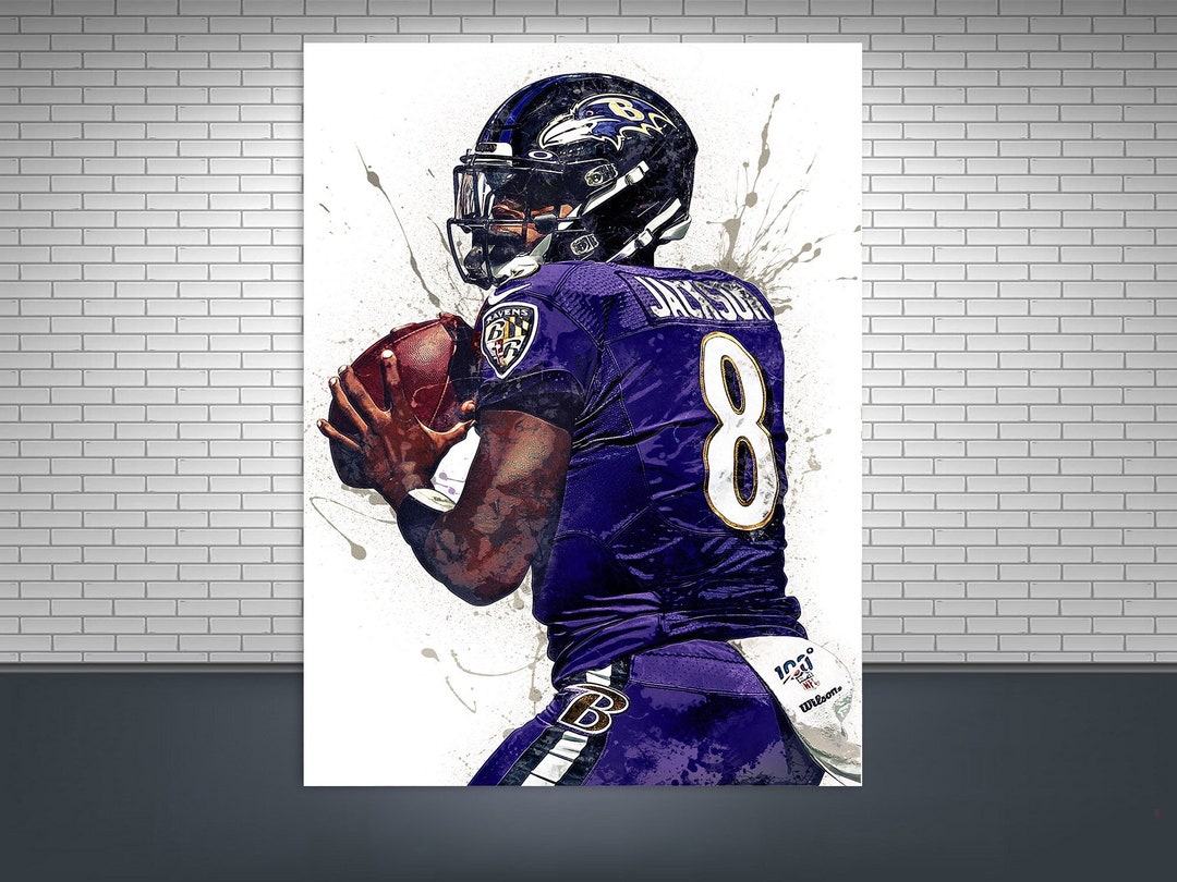 Lamar Jackson Poster Print, Gallery Canvas Wrap, Baltimore Ravens, Man ...