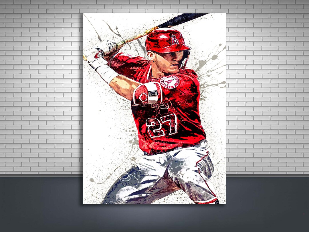 Mike Trout Poster Print, Gallery Canvas Wrap, Los Angeles Angels, Man ...