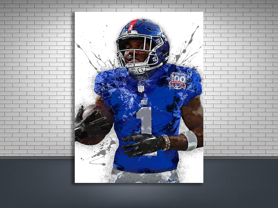 Malik Nabers Poster, New York Giants, Gallery Canvas Wrap, Man Cave ...