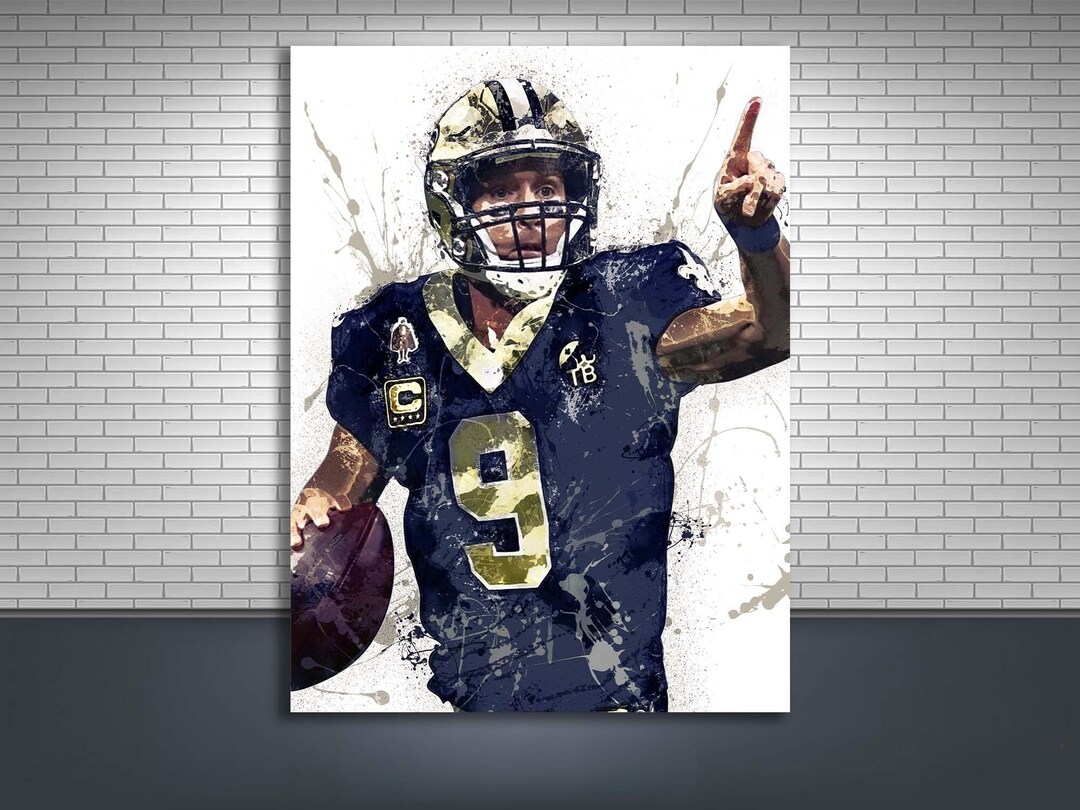 Drew Brees Poster, New Orleans Saints, Gallery Canvas Wrap, Man Cave ...