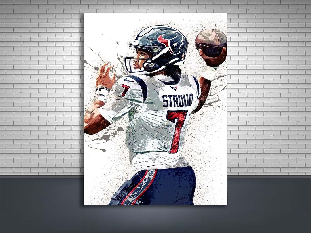 CJ Stroud Poster, Houston Texans, Gallery Canvas Wrap, Man Cave, Kids ...