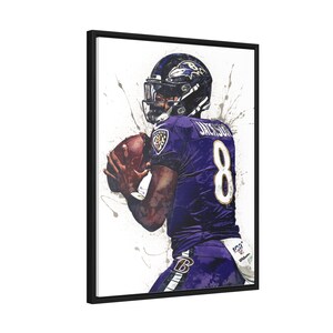 Lamar Jackson Poster Print, Gallery Canvas Wrap, Baltimore Ravens, Man ...