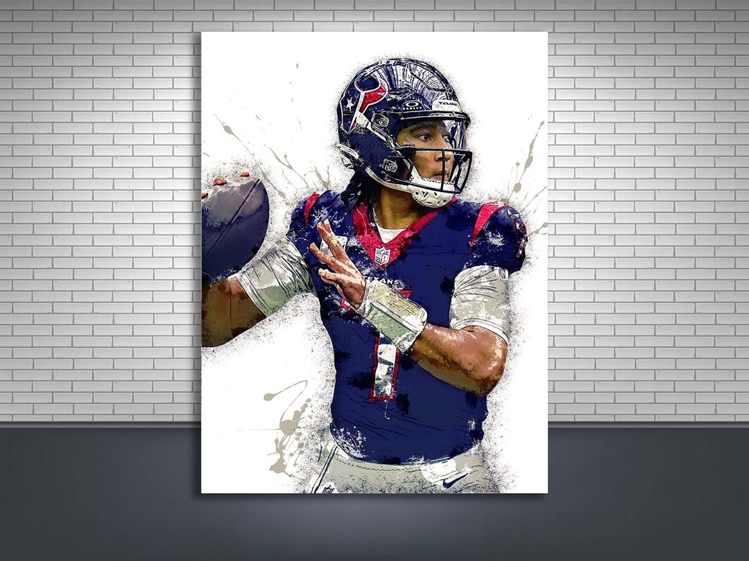 CJ Stroud Poster, Houston Texans, Gallery Canvas Wrap, Man Cave, Kids ...