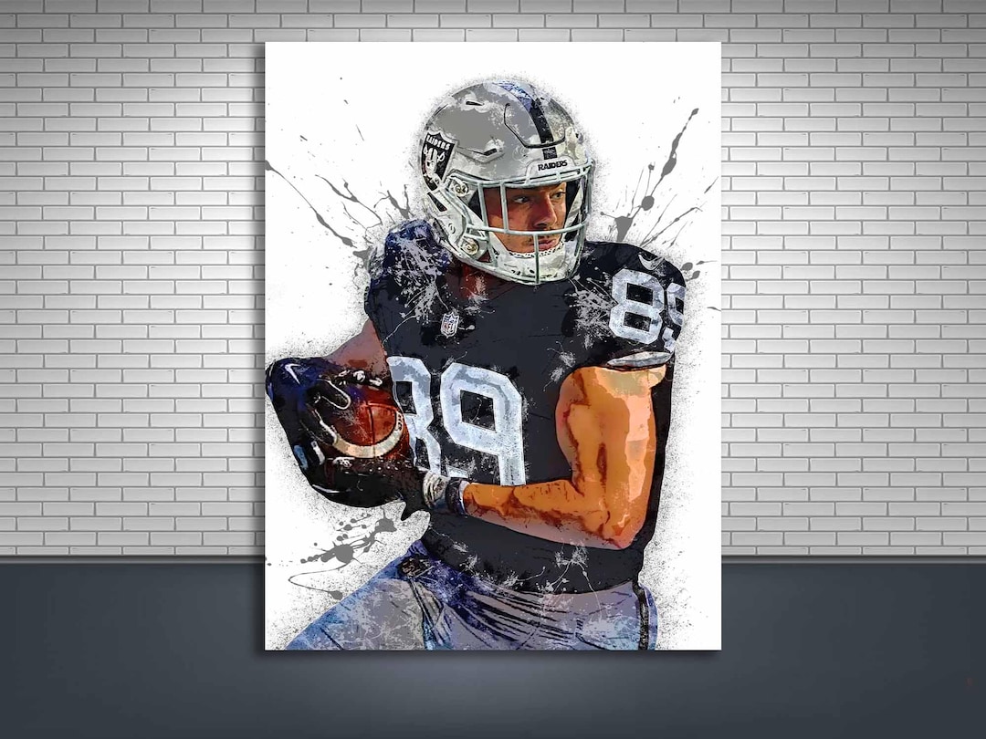 Brock Bowers Poster, Las Vegas Raiders, Gallery Canvas Wrap, Man Cave ...