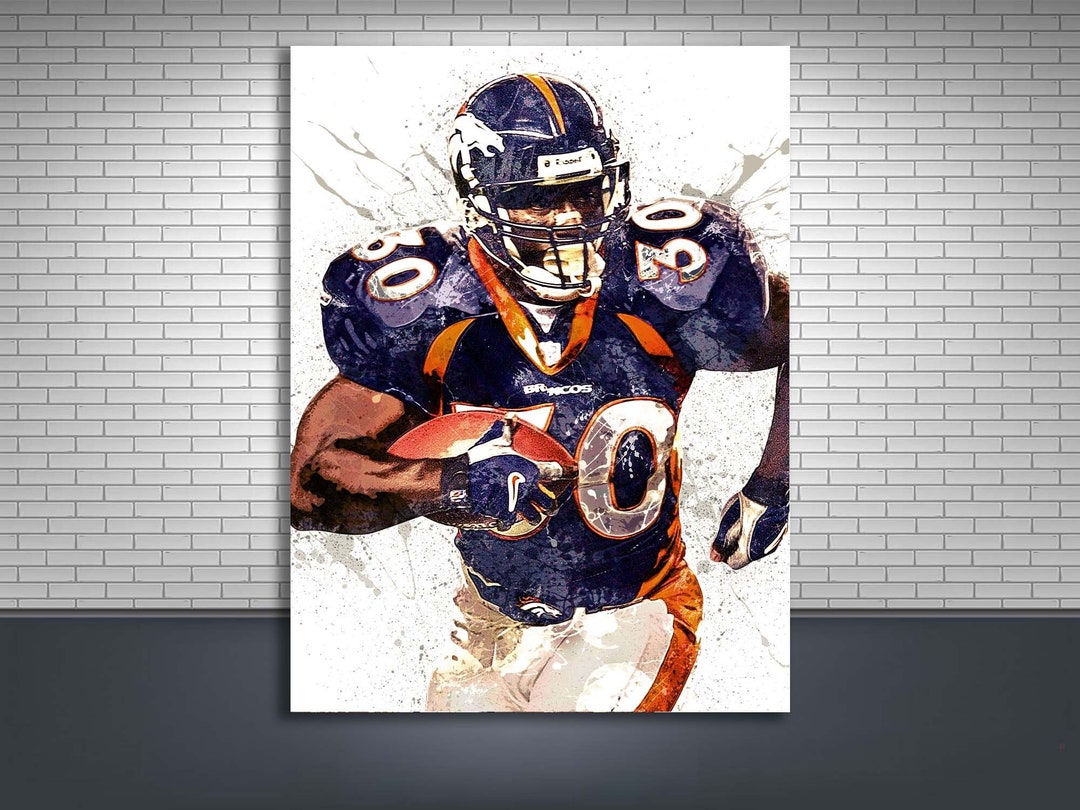 Terrell Davis Poster, Denver Broncos, Gallery Canvas Wrap, Man Cave ...