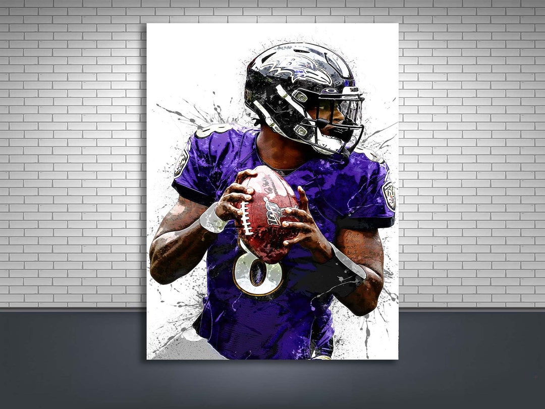 Lamar Jackson, Premium Poster or Gallery Canvas Wrap, Baltimore Ravens ...