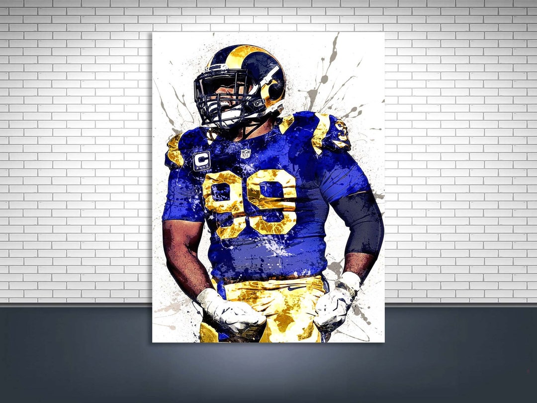 Aaron Donald Poster, Gallery Canvas Wrap, Los Angeles Rams, Man Cave ...