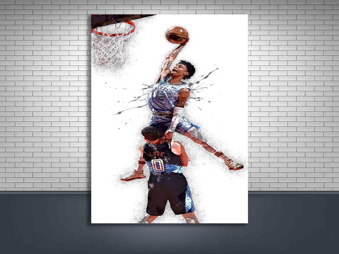 Ja Morant, Iconic Dunk Over Love Poster, Memphis Grizzlies, Gallery ...