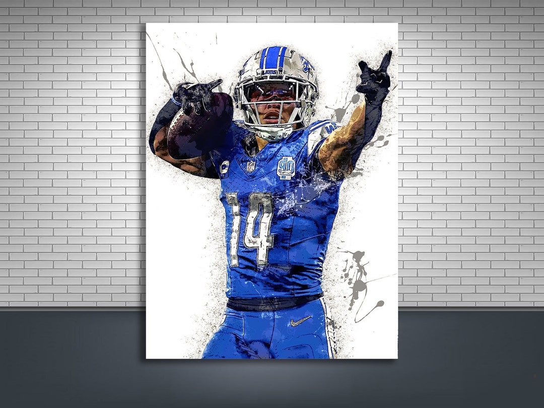 Amon-ra St. Brown Poster, Detroit Lions, Gallery Canvas Wrap, Man Cave, Kids Room, Game Room ...