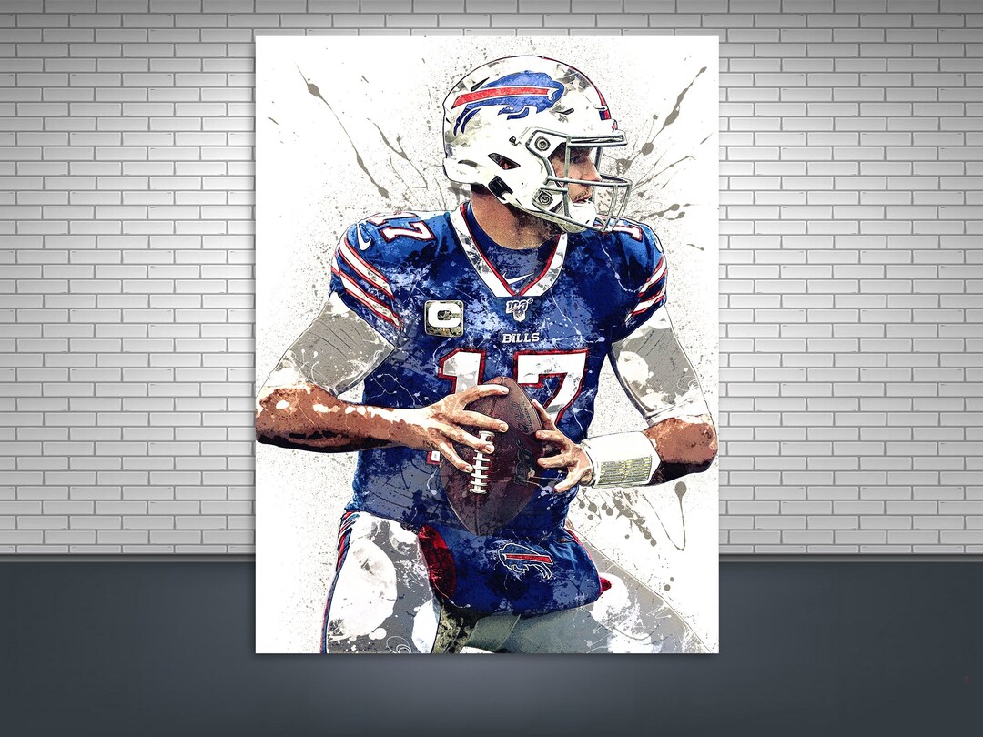 Josh Allen Poster Print, Gallery Canvas Wrap, Buffalo Bills, Man Cave ...