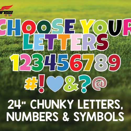 24 Inch Chunky Letters & Numbers Yard Decorations | Etsy