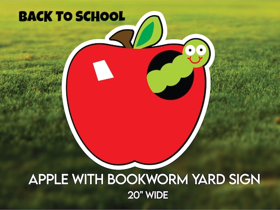 Apple for Teacher Bookworm Apple With Bookworm Back to - Etsy
