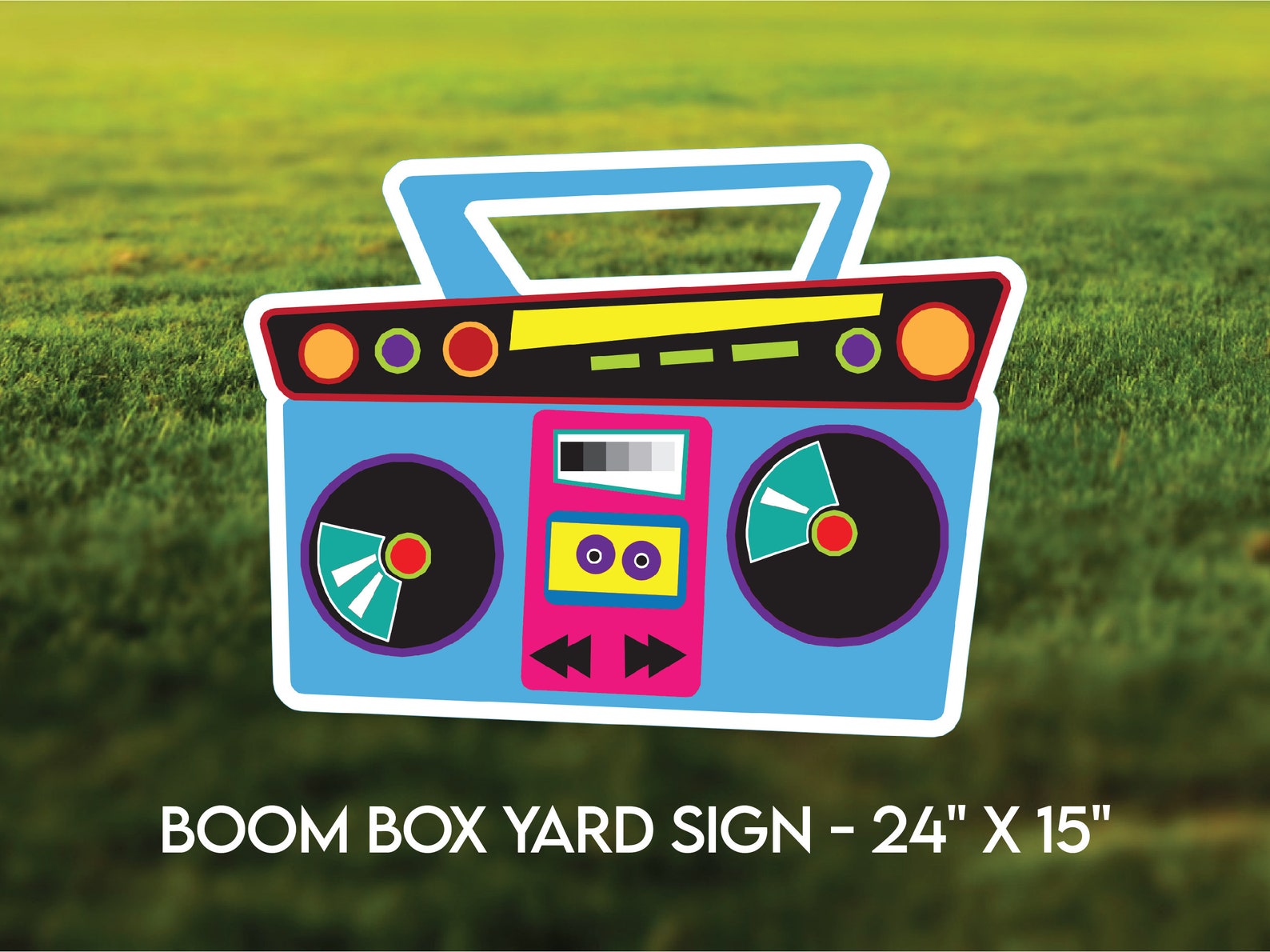 Boom Box Music Themed Yard Sign on Corrugated Plastic, 24" X 15" - Etsy