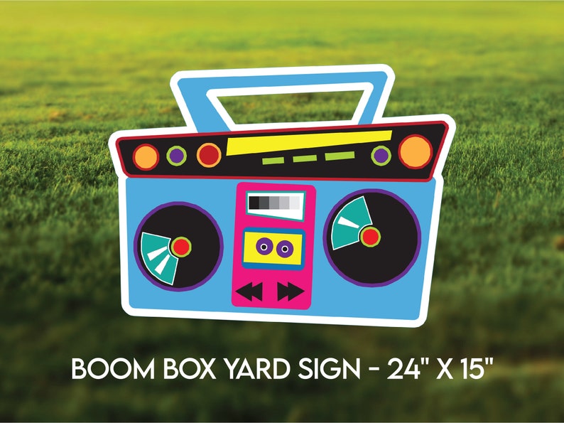 Boom Box Music Themed Yard Sign on Corrugated Plastic | Etsy