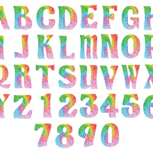 Rainbow "glitter" Letters and Numbers 18" Tall Letters, Yard Letters - Etsy