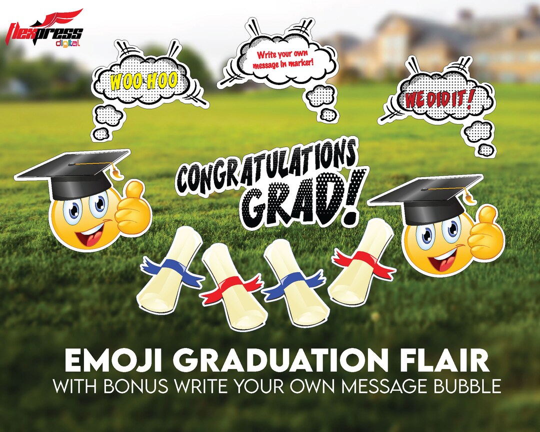 Graduation Emoji Celebration Package With Bonus Blank Bubble! - Etsy
