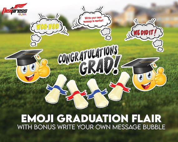 Graduation Emoji Celebration Package With Bonus Blank Bubble | Etsy