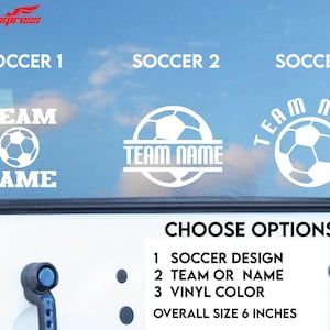 Soccer Window Decal, Team Name With Soccer Sports Ball, Custom Sports ...