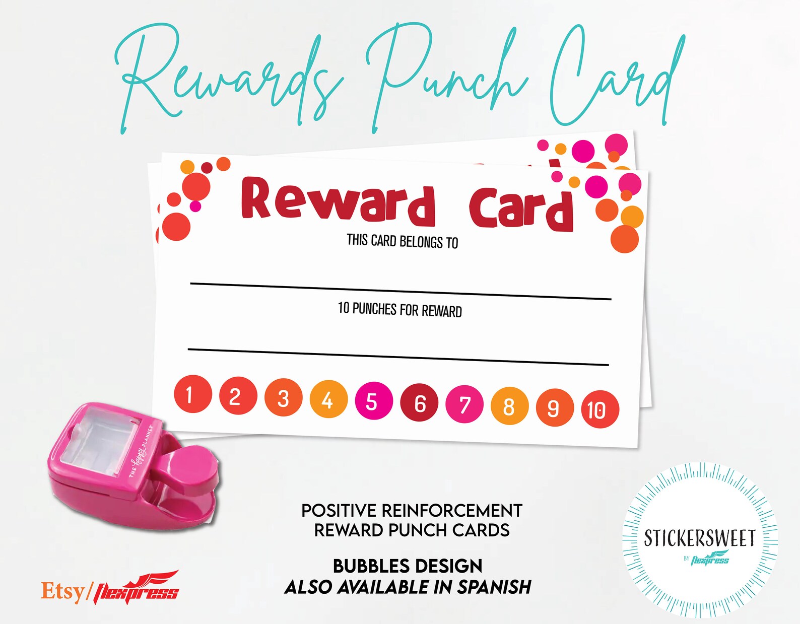 Rewards Punch Card | Small Business Loyalty Card | Set of 50 Cards ...