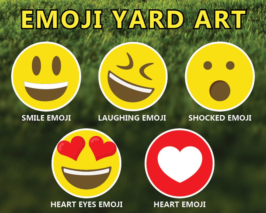 Emoji Yard Art 20 Popular Faces, Smile Kiss Crying Selfie, Birthday ...