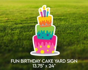 Birthday Cake Yard Signs | Etsy
