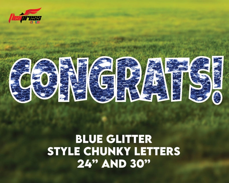 CONGRATS Glitter Style Chunky Letter Set Celebrate ANY - Etsy