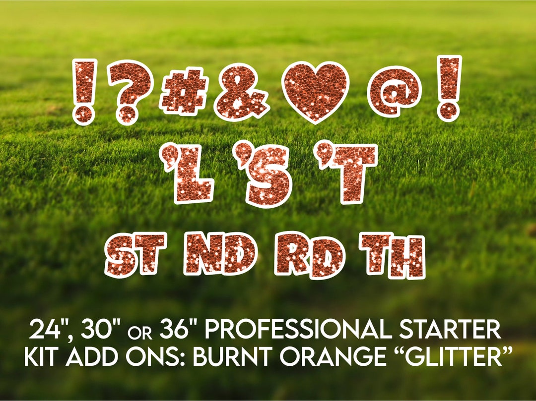 24"/30"/or 36" Professional Yard Sign Starter Kit Chunky Burnt Orange ...