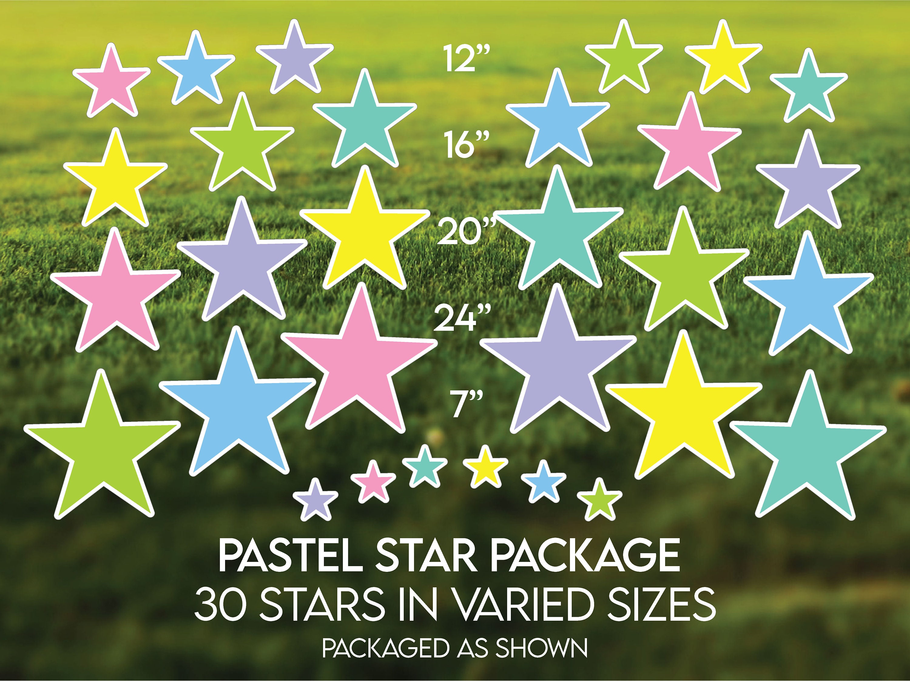 30 STARS Package 4 Color Options 5 Sizes Add On | Etsy
