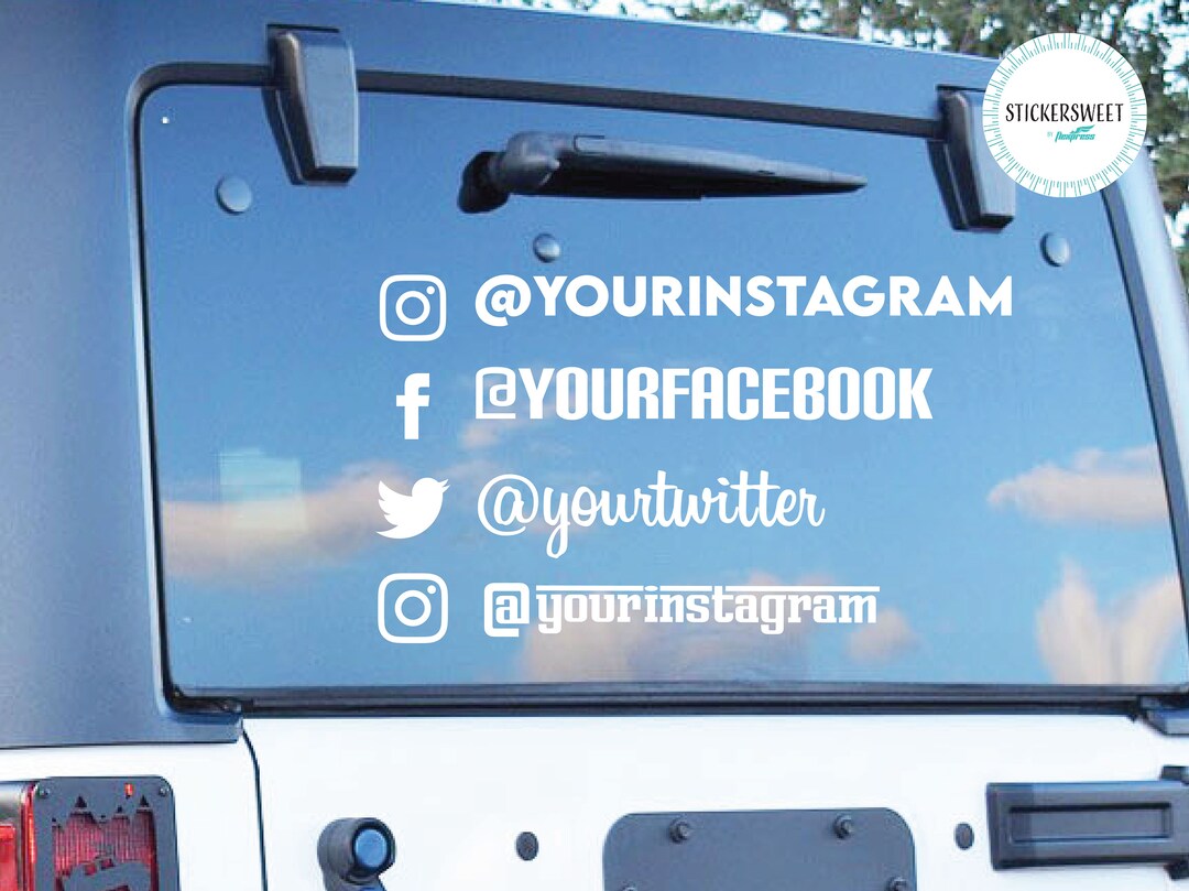 Social Media Sticker for Car Window | Facebook Snapchat Youtube ...