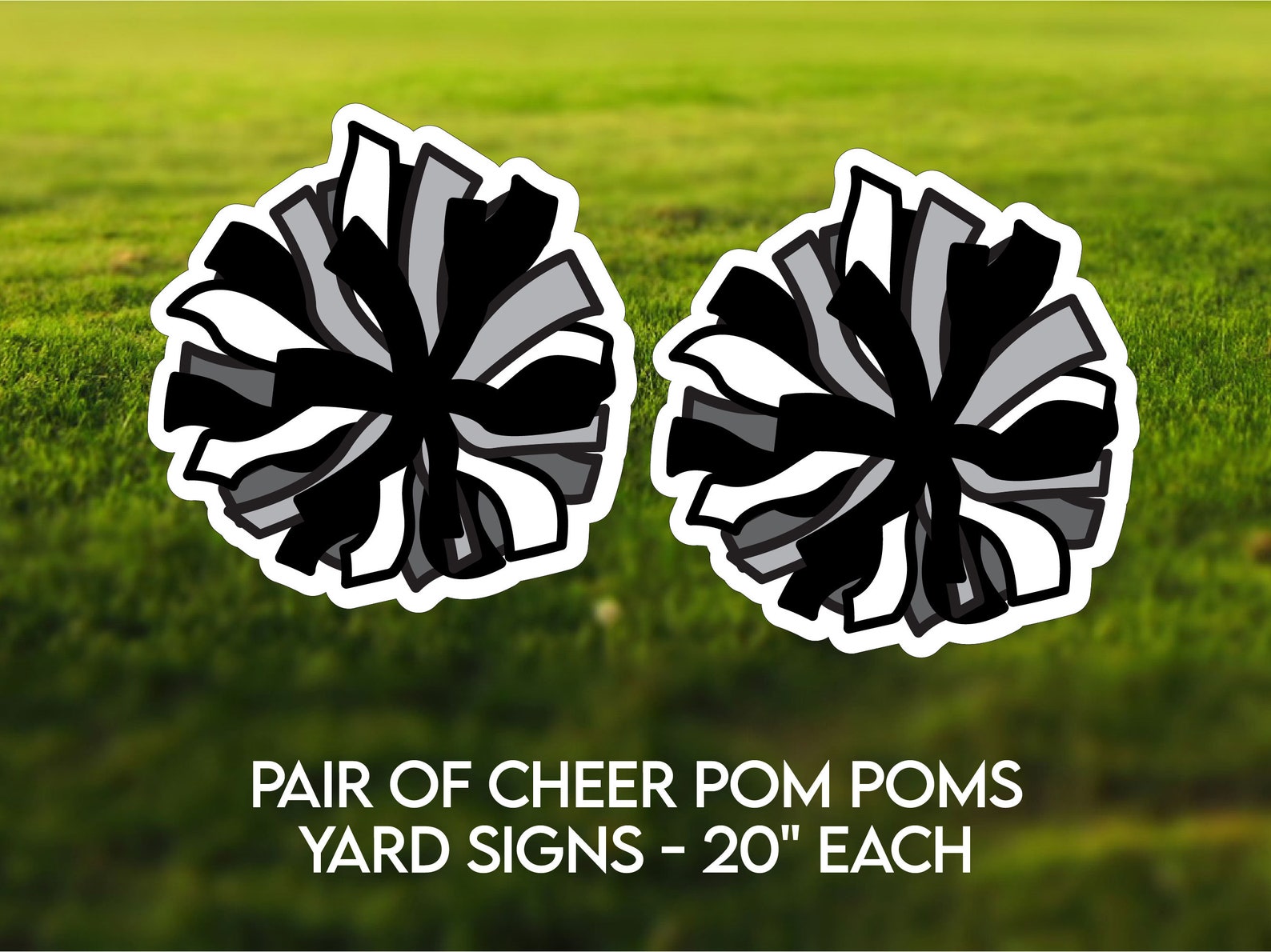 Pair of Cheerleading Pom Poms Yard Sign - Etsy