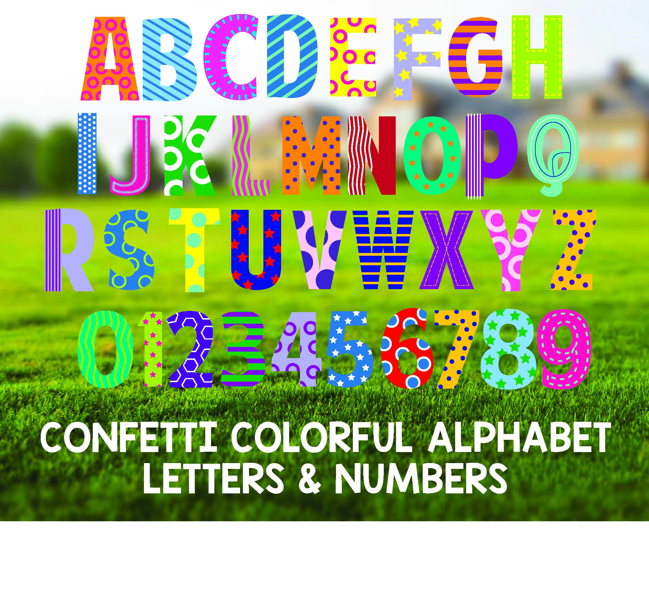 Confetti Letters and Numbers Fun and Unique 18 Tall | Etsy