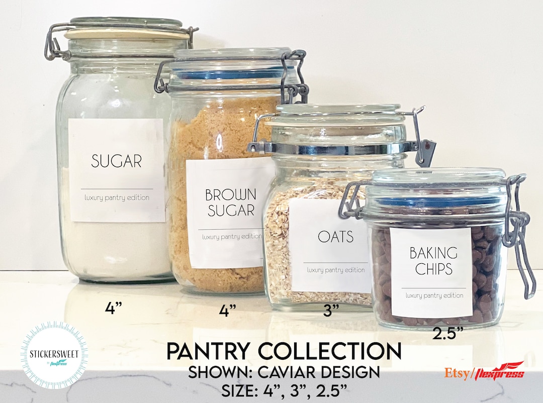 Kitchen and Pantry Canister Labels | 12 Labels per Pack | Pantry ...